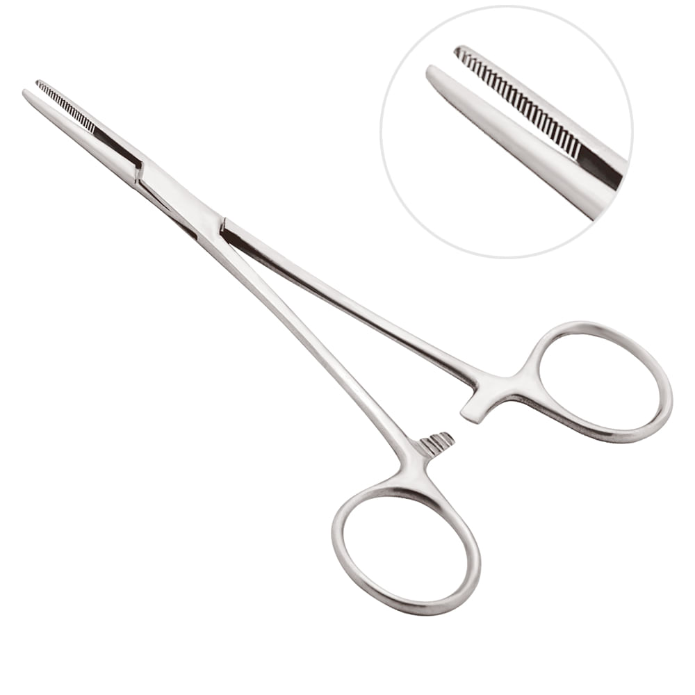 Pinça Kelly ABC Reta 14cm - FibraCirurgica